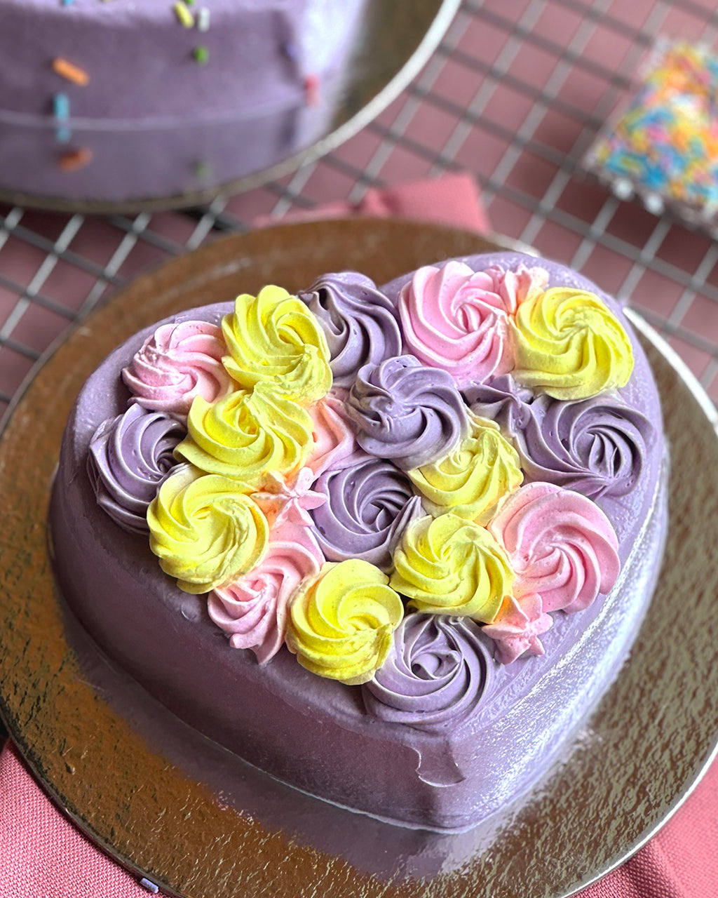 Ube Tres Leches Bloom (1-Layer Cake, 6" Heart or 8" Round) – Sugarbee